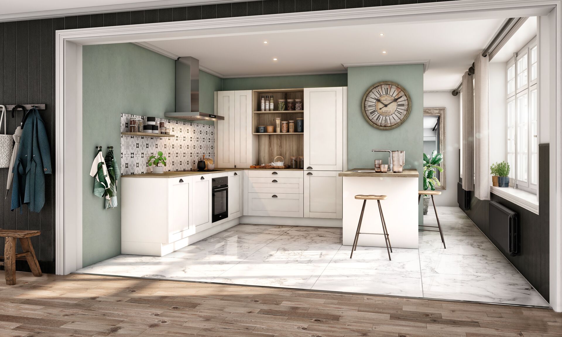 Sophisticated bespoke grey shaker kitchen | SCHMIDT