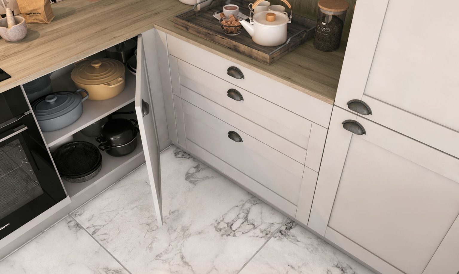 Sophisticated bespoke grey shaker kitchen | SCHMIDT