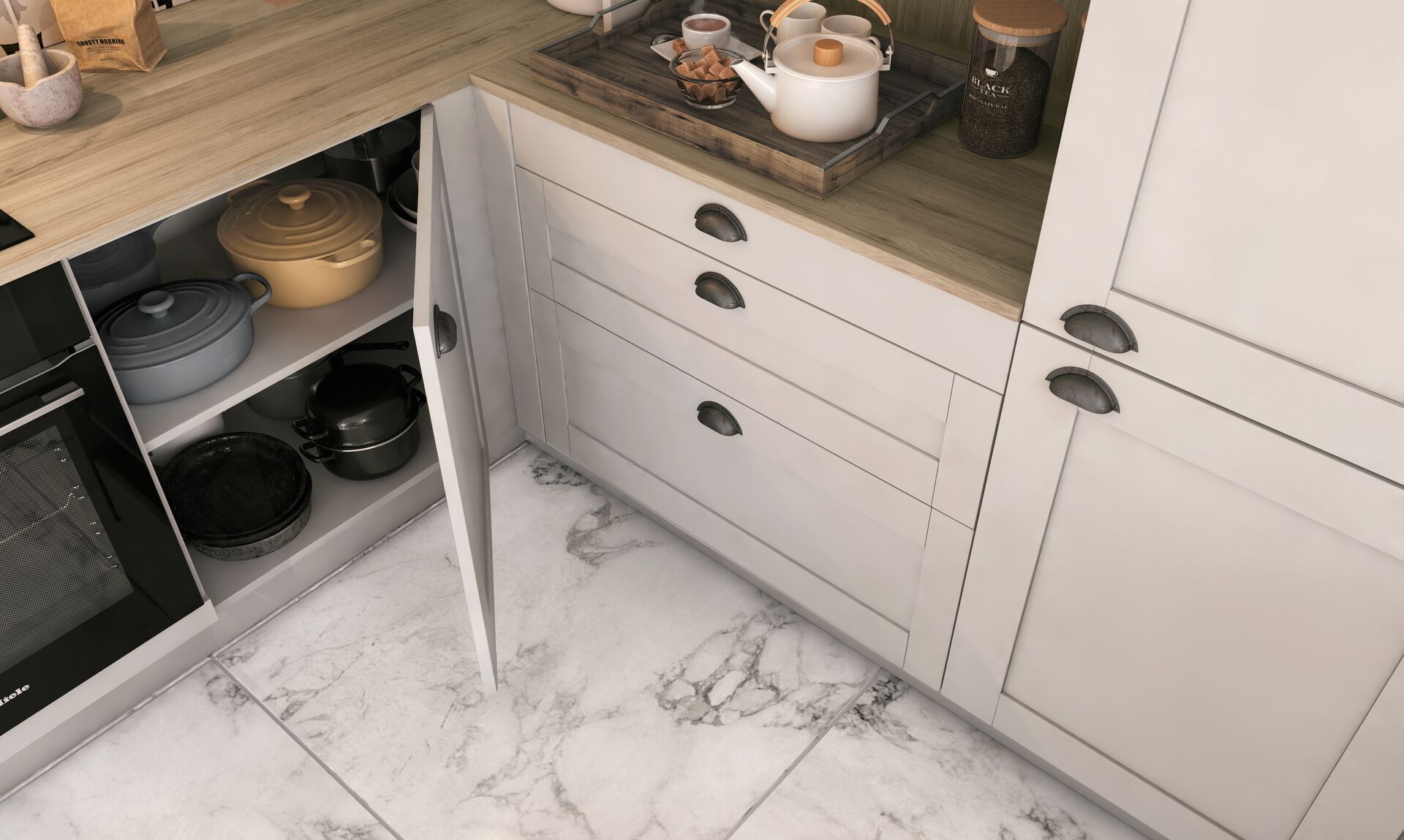 Sophisticated bespoke grey shaker kitchen | SCHMIDT